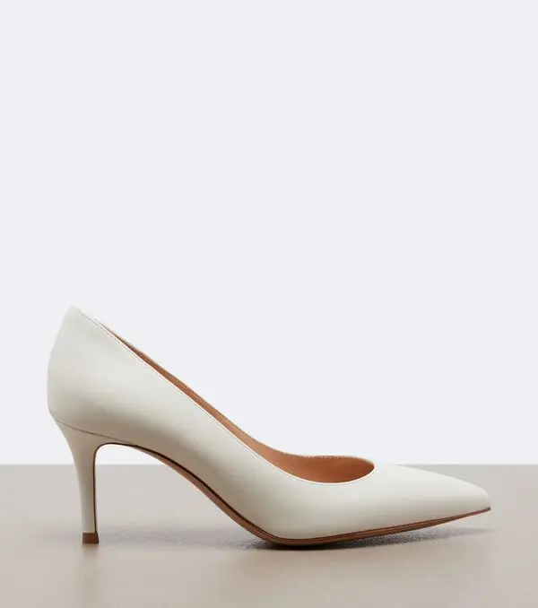 GIANVITO ROSSI 70 Leather Pumps - White