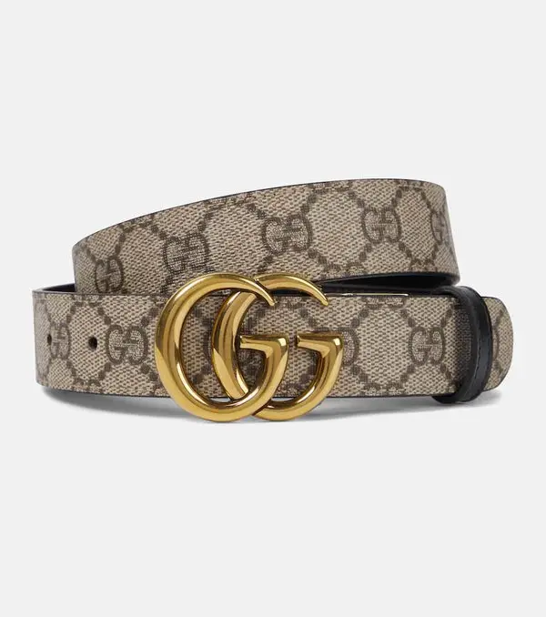 Gucci Reversible Gg Supreme Canvas Belt - Beige