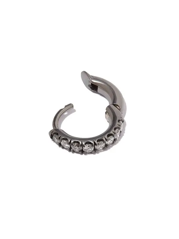 SPINELLI KILCOLLIN 18kt White Gold Mini Diamond Hoop Single Earring