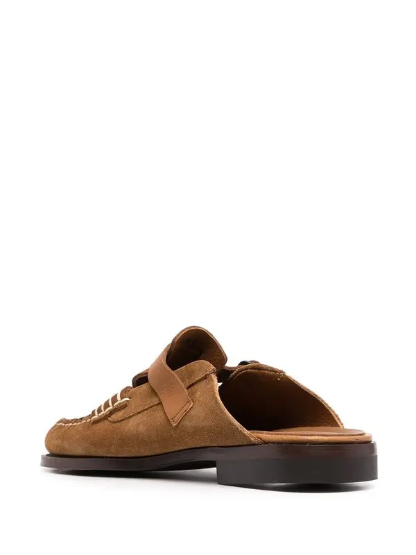 Hereu Round-toe Buckle-detail Mules