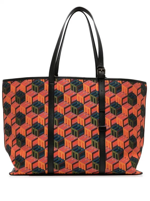 Mcm Cubic-monogram Jacquard Tote - Multicolour