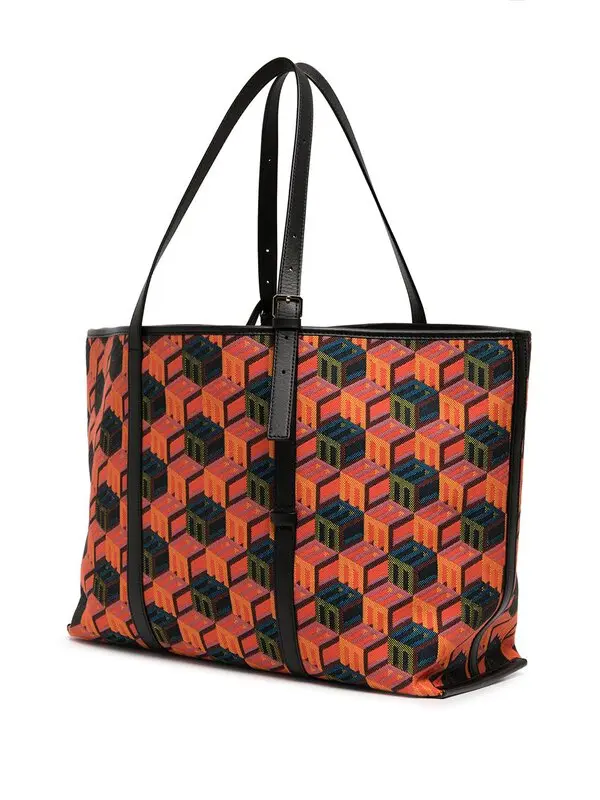 Mcm Cubic-monogram Jacquard Tote - Multicolour