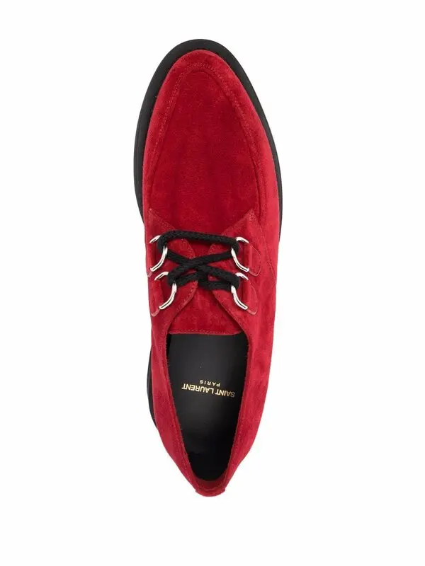Saint Laurent Teddy Derby Shoes - Red | Editorialist