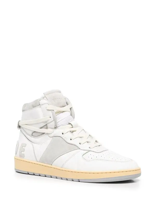 Rhude Panelled Hi-top Sneakers - White