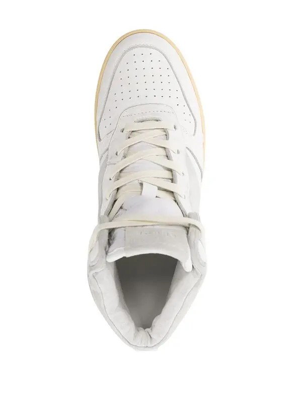 Rhude Panelled Hi-top Sneakers - White