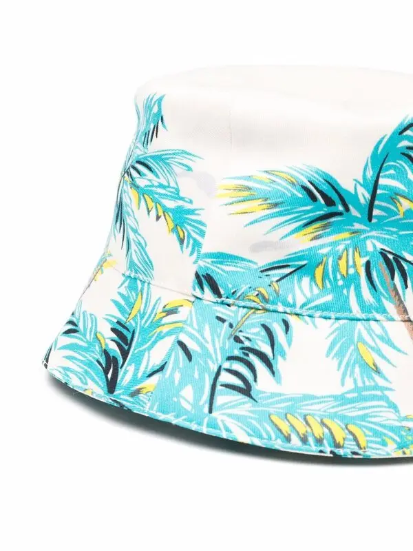 Palm Angels Palm-print Bucket Hat - Neutrals