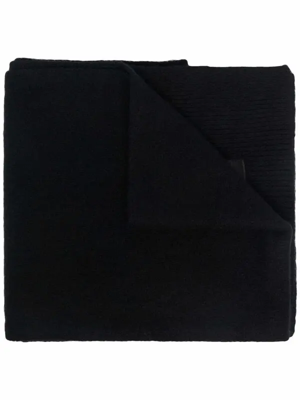 DONDUP Logo-patch Knitted Scarf - Black
