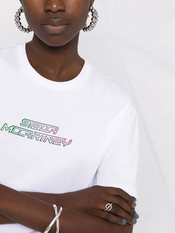 Stella McCartney Raised-logo Cotton T-shirt - White