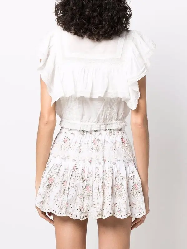 LoveShackFancy Ruffle-trim Cropped Shirt