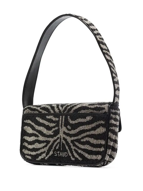 Staud Tommy Beaded Zebra Shoulder Bag