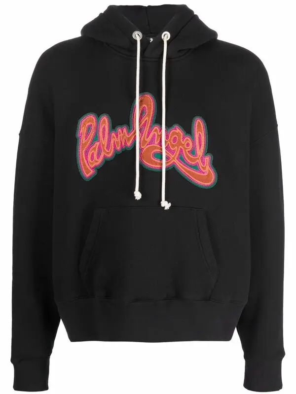 Palm Angels Seasonal-logo Hoodie - Black