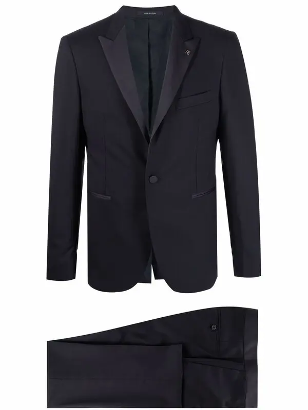 Tagliatore Contrast Panel Slim-fit Suit - Blue