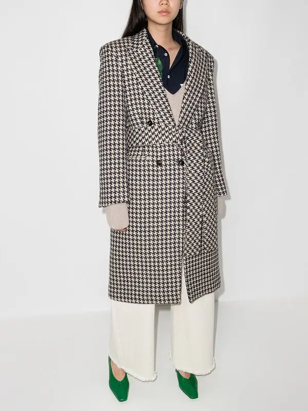 Stella McCartney Houndstooth-pattern Double-breasted Coat