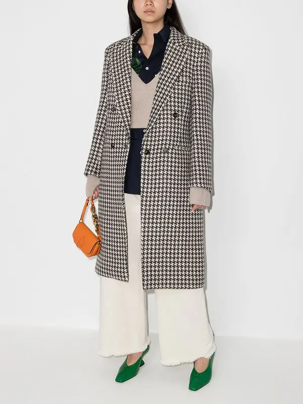 Stella McCartney Houndstooth-pattern Double-breasted Coat