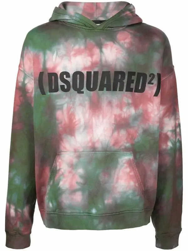 Dsquared2 Tie-dye Logo-print Hoodie - Green