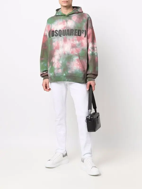 Dsquared2 Tie-dye Logo-print Hoodie - Green
