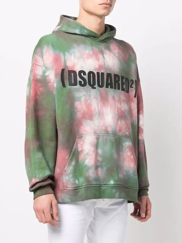 Dsquared2 Tie-dye Logo-print Hoodie - Green