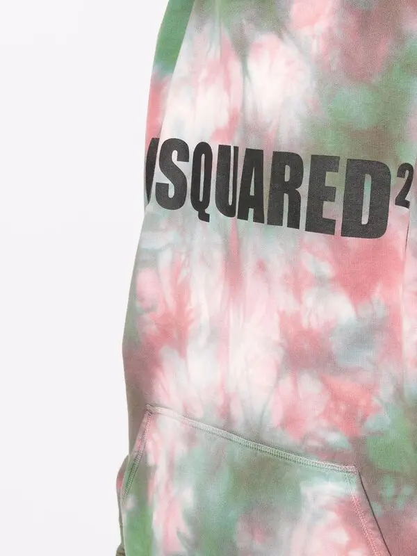 Dsquared2 Tie-dye Logo-print Hoodie - Green