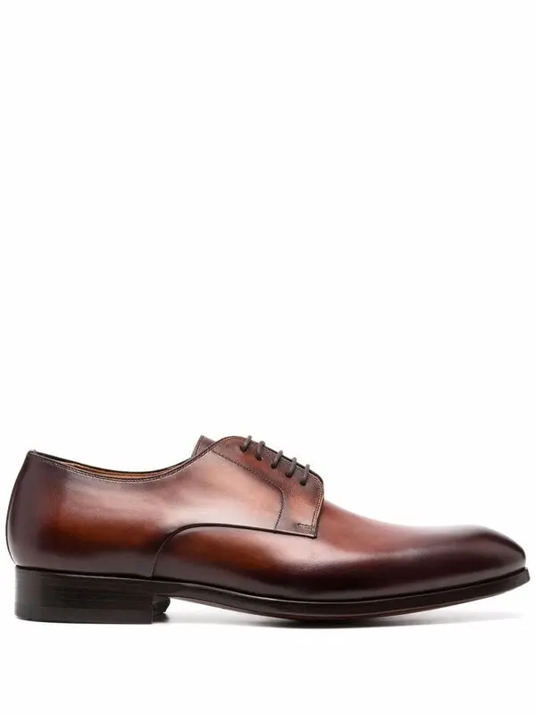 Magnanni Leather Derby Shoes - Brown