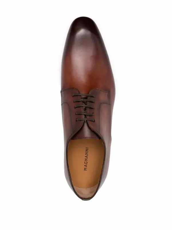 Magnanni Leather Derby Shoes - Brown