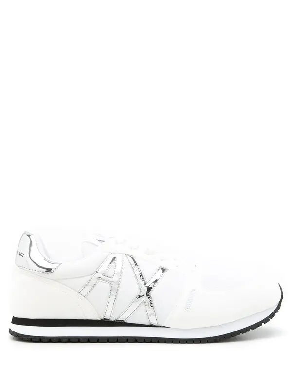 Armani Exchange Metallic-logo Low-top Sneakers - White