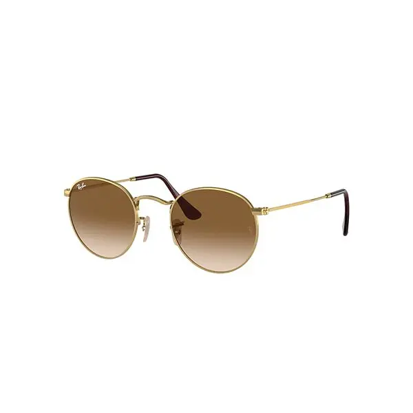 Ray-ban Round Metal Antiqued Sunglasses - Gold