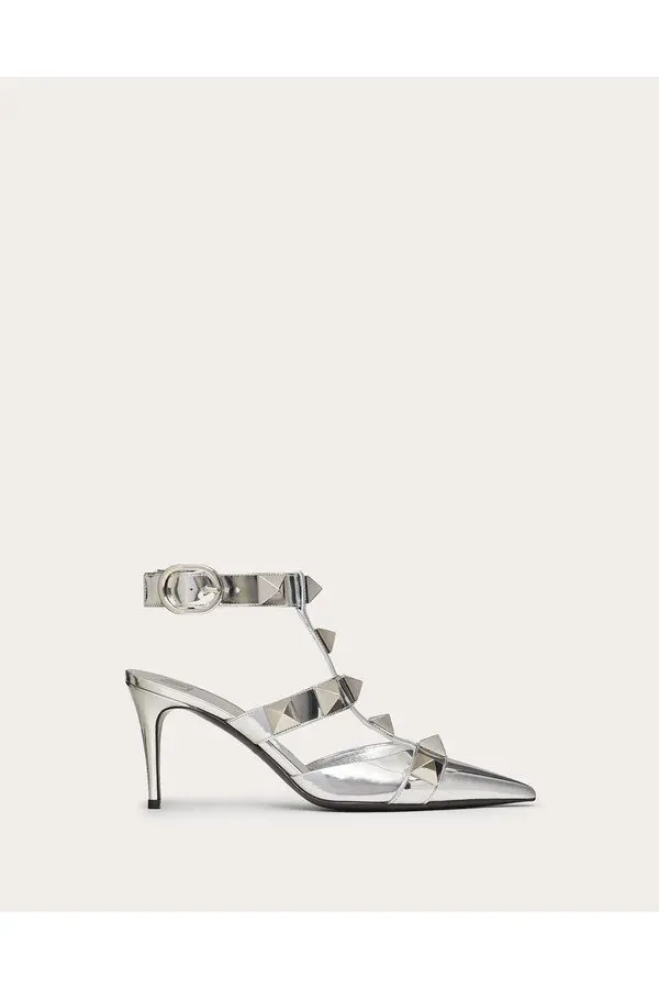 Valentino Garavani Roman Stud Mirror-finish Calfskin Pump 80 Mm