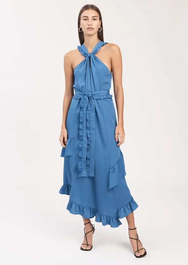 Derek Lam 10 Crosby Dasha Halter Dress - Bright Blue | Editorialist