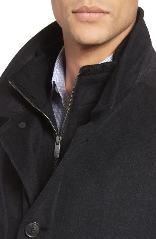 Hart Schaffner Marx Macbeth Car Coat With Bib - Black Heather