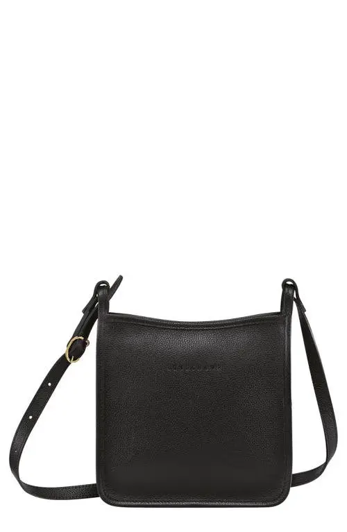 Longchamp Le Foulonné Leather Crossbody Bag - Black