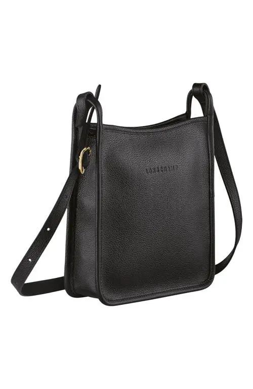Longchamp Le Foulonné Leather Crossbody Bag - Black