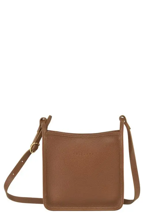 Longchamp Le Foulonné Leather Crossbody Bag - Caramel