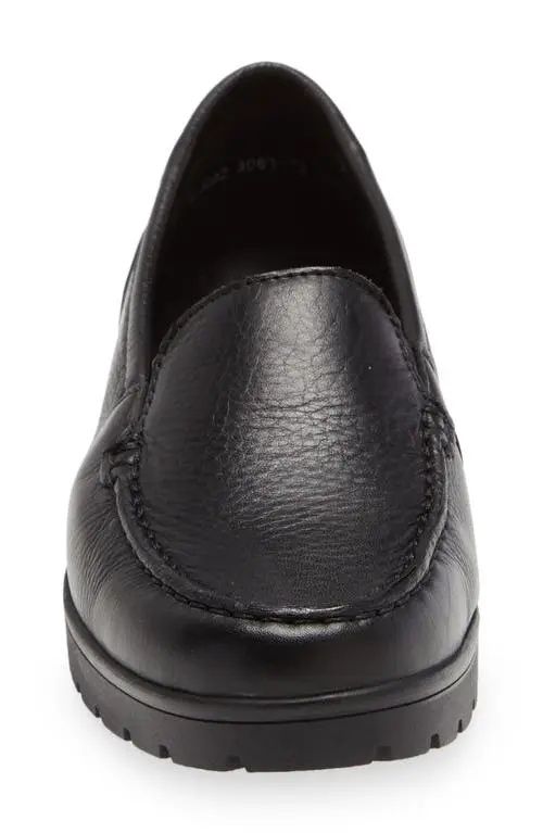 ARA Dewitt Platform Loafer - Black Gauchosoft