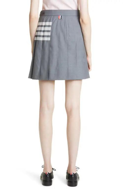 Thom Browne Drop Back Pleated Miniskirt - Medium Grey