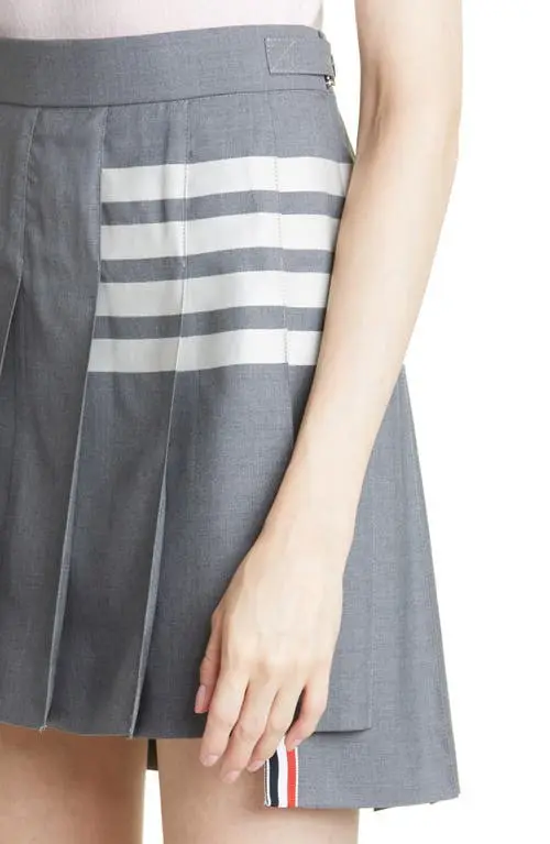 Thom Browne Drop Back Pleated Miniskirt - Medium Grey