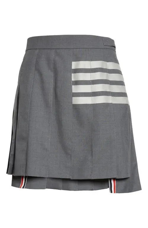 Thom Browne Drop Back Pleated Miniskirt - Medium Grey