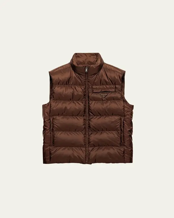 Prada Re-nylon Down Vest - Cacao