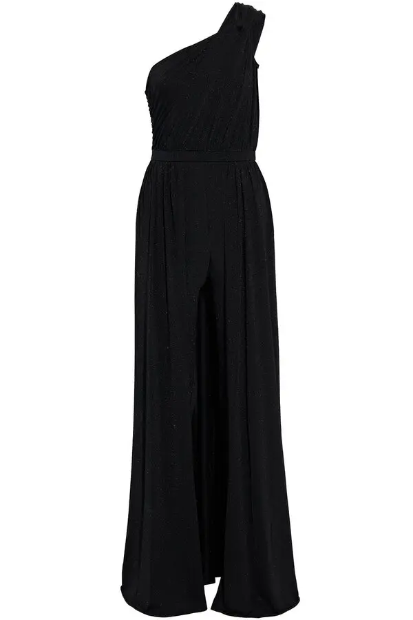 Halston Ira One-shoulder Lurex Jumpsuit