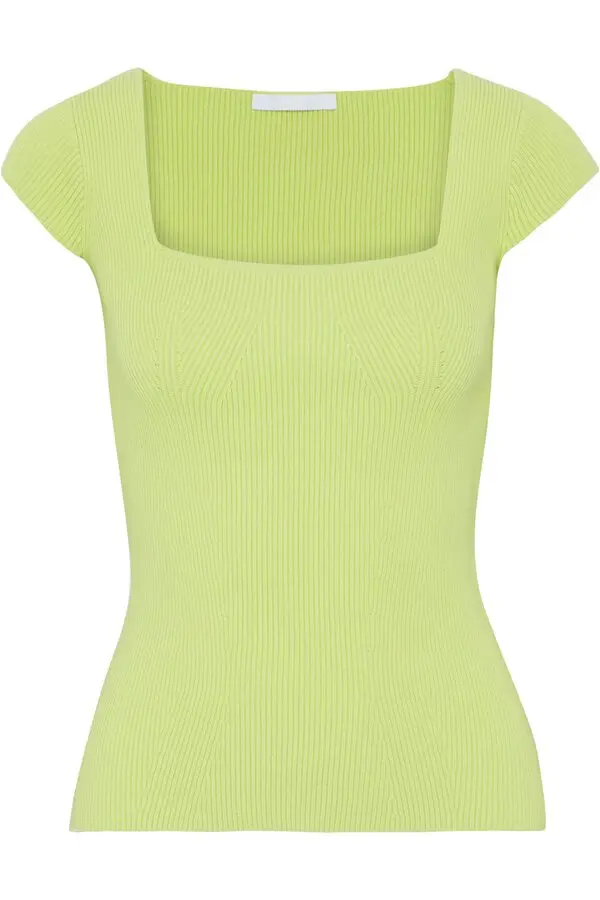 Helmut Lang Neon Ribbedknit Top
