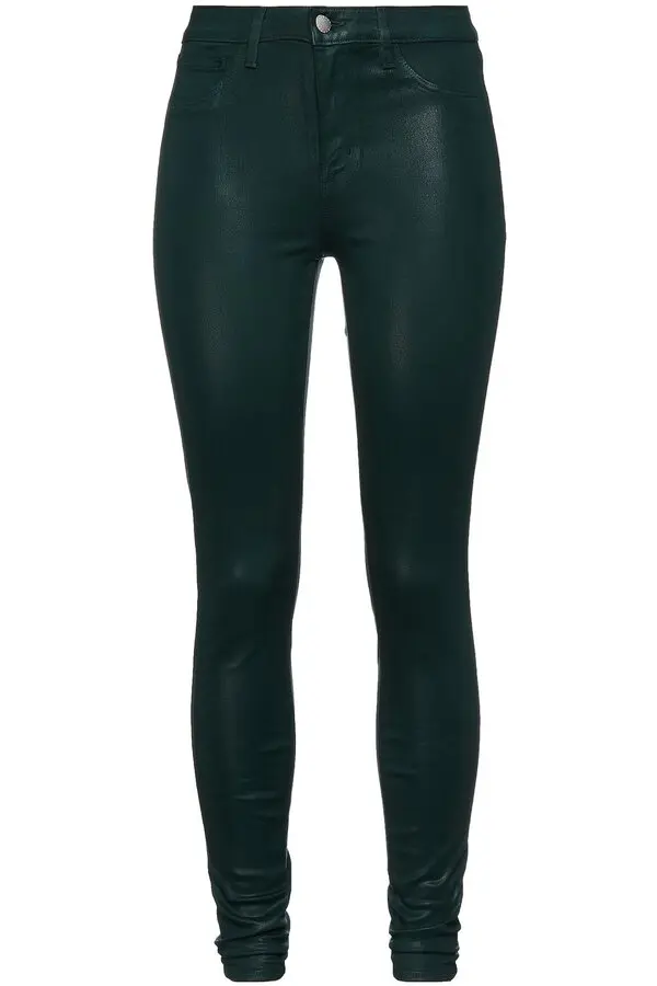 L'Agence Margeurite Coated Skinny Jeans - Dark Green