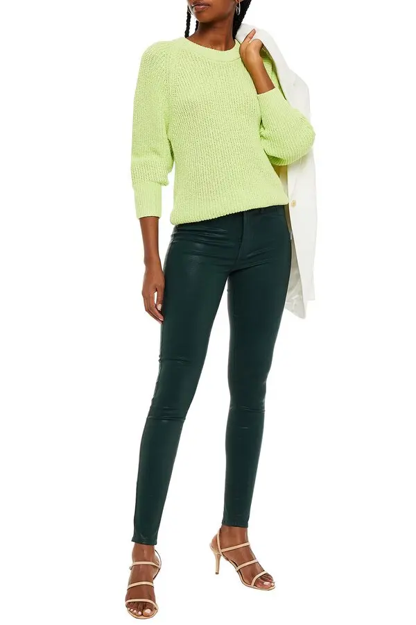 L'Agence Margeurite Coated Skinny Jeans - Dark Green