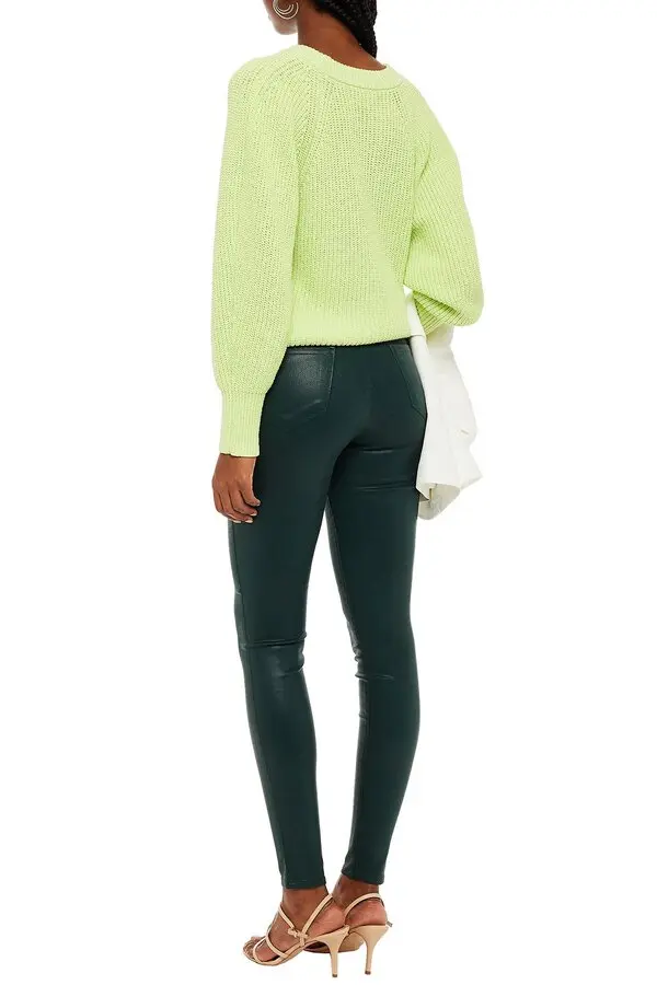 L'Agence Margeurite Coated Skinny Jeans - Dark Green