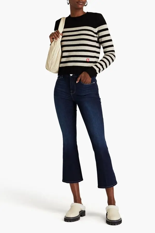 FRAME Le Crop Mini Boot Jeans - Dark Denim