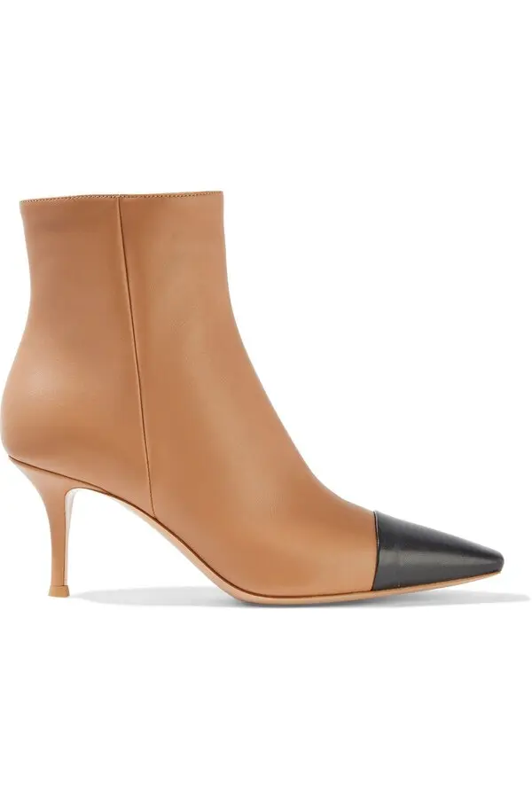 GIANVITO ROSSI Lucy Twotone Leather Ankle Boots - Neutral