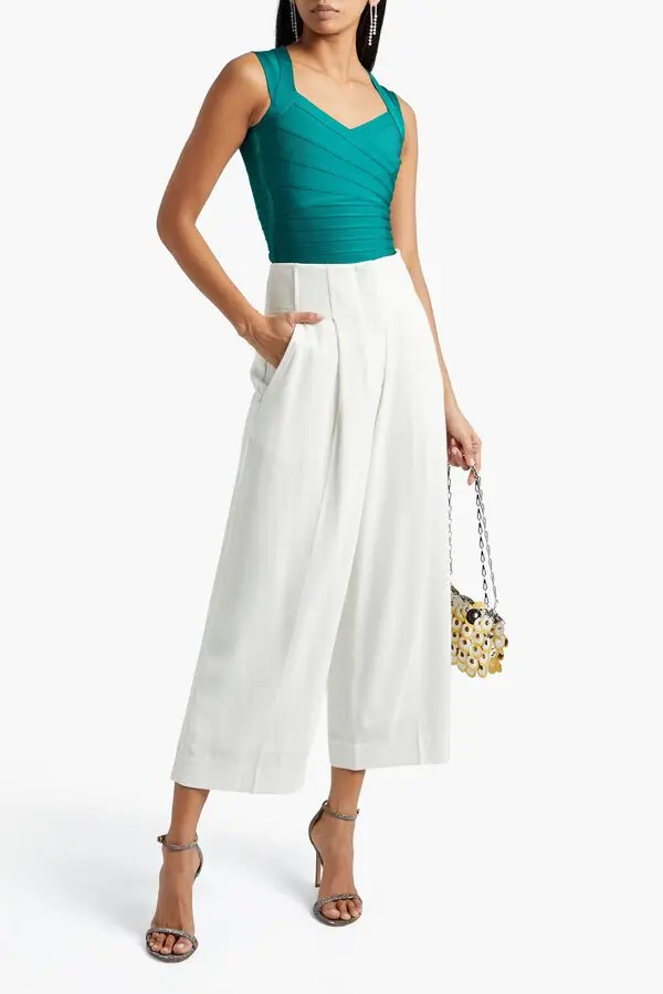 Herve Leger Cutout Bandage Top - Emerald