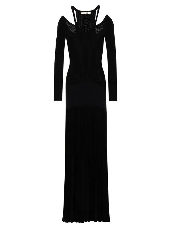 Roberto Cavalli Pointelle-knit Maxi Dress - Black