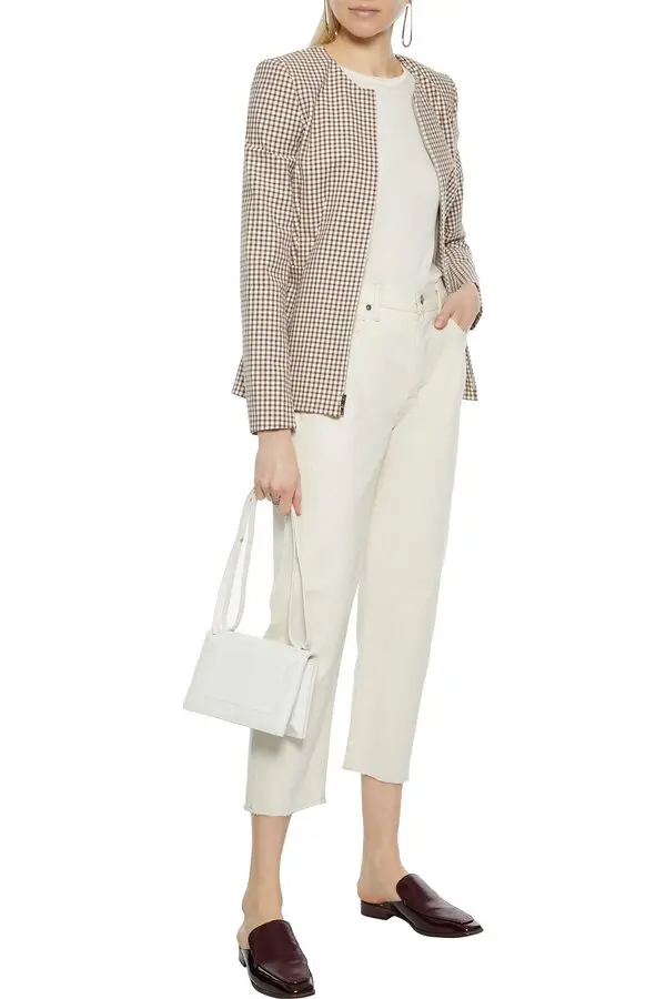 Theory Checked Cotton-blend Jacket