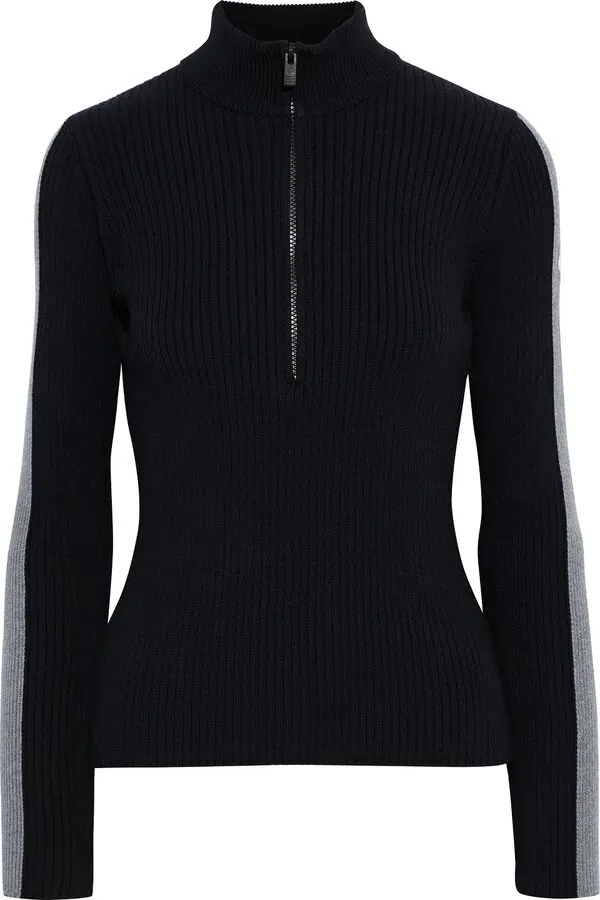 Fusalp Martha Striped Ribbed Knit Sweater