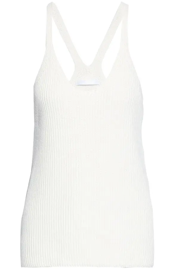 Helmut Lang Ribbed Cotton Tank - White