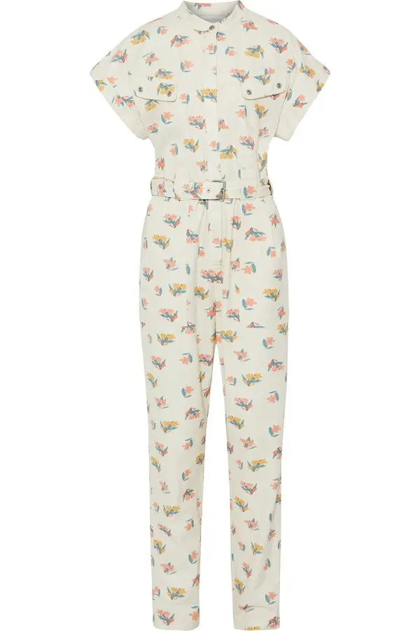 Rebecca Vallance Hadi Floral-print Cotton-twill Jumpsuit - Ivory